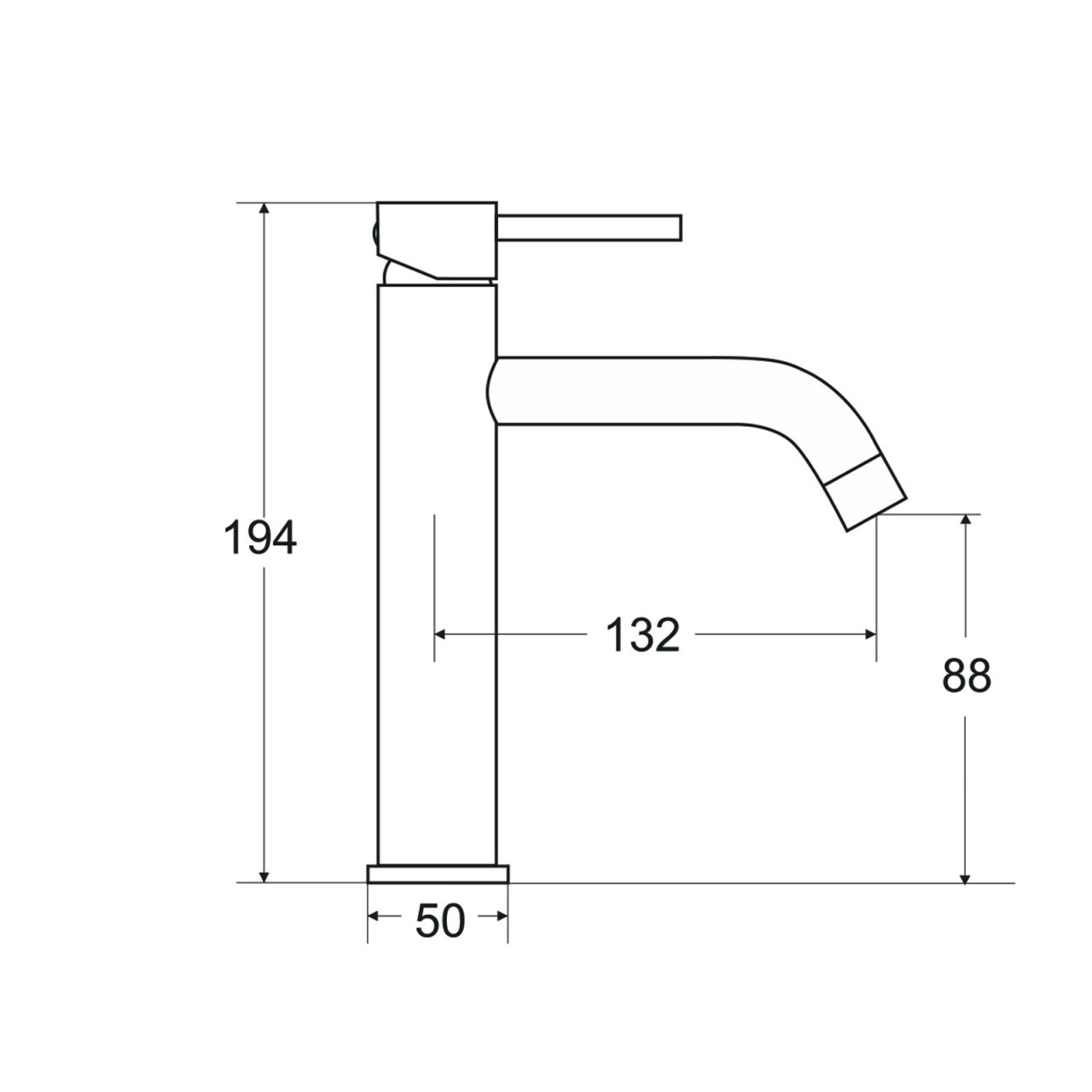 BESCO Bateria umywalkowa stojąca VEO II czarny mat BU-VII-CZ | NEXTERIO