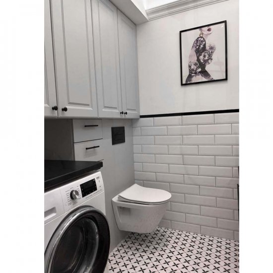 Gres szkliwiony PATCHWORK CLOVER black pattern satin 29,8x29,8 gat. I ...